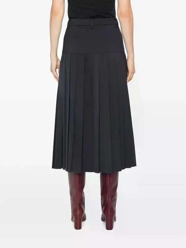 N°21 Pleated Button-detail Midi Skirt
