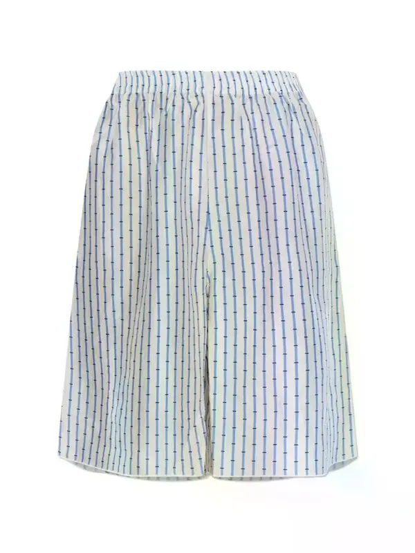American Vintage Zivow Striped Wide-leg Shorts - White