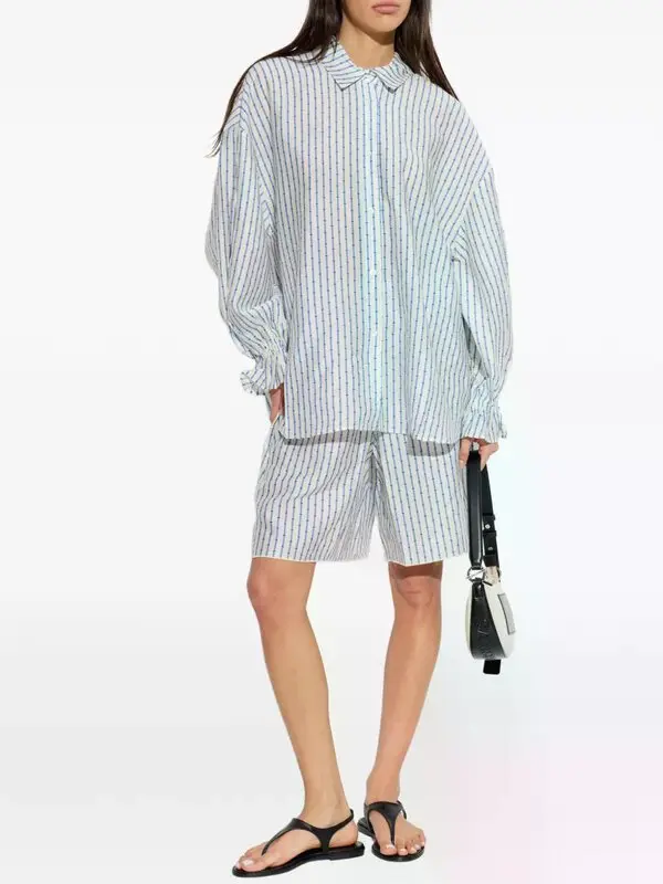 American Vintage Zivow Striped Wide-leg Shorts