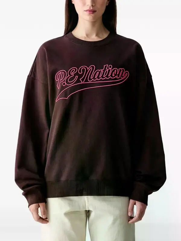 P.E Nation Formation 2 Logo-embroidered Sweatshirt - Brown