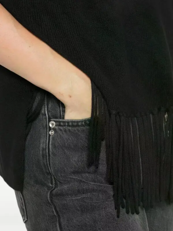 Patrizia Pepe Knitted Poncho With Fringe