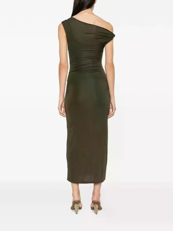 Patrizia Pepe Asymmetrical Draped Midi Dress