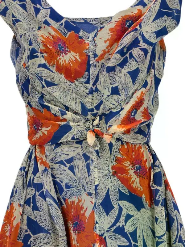 Vintage Floral-print Midi Dress