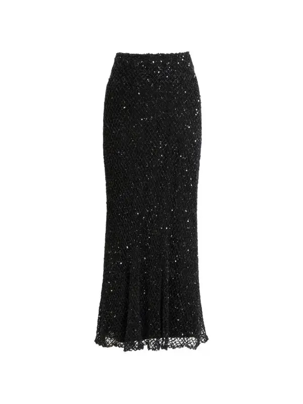GEMY MAALOUF Beaded Midi Skirt - Black