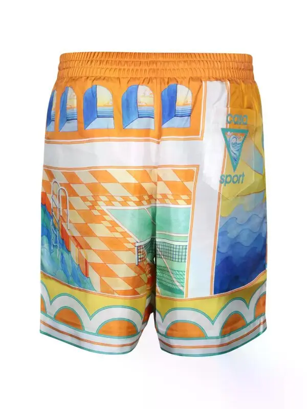 Casablanca Surreal Pool Silk Shorts
