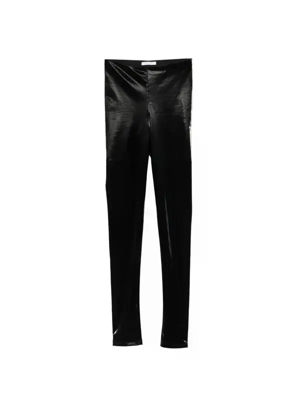Patrizia Pepe Coated Leggings - Black