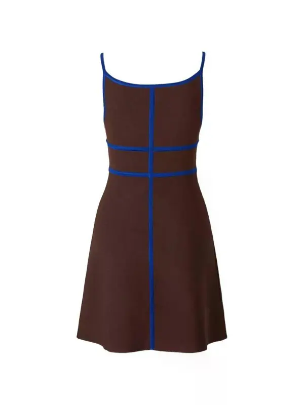 Staud Contrast Trim Sleeveless Mini Dress
