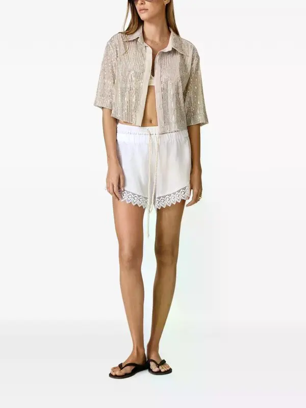 PNK Lace-trim Drawstring Shorts