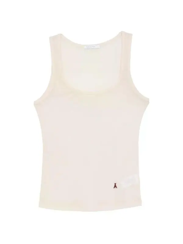 Patrizia Pepe Ribbed Logo-embroidered Tank Top