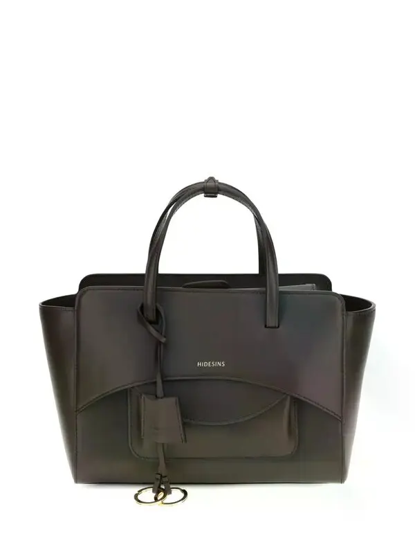 HIDESINS Leather Handbag With Logo Detail - Brown
