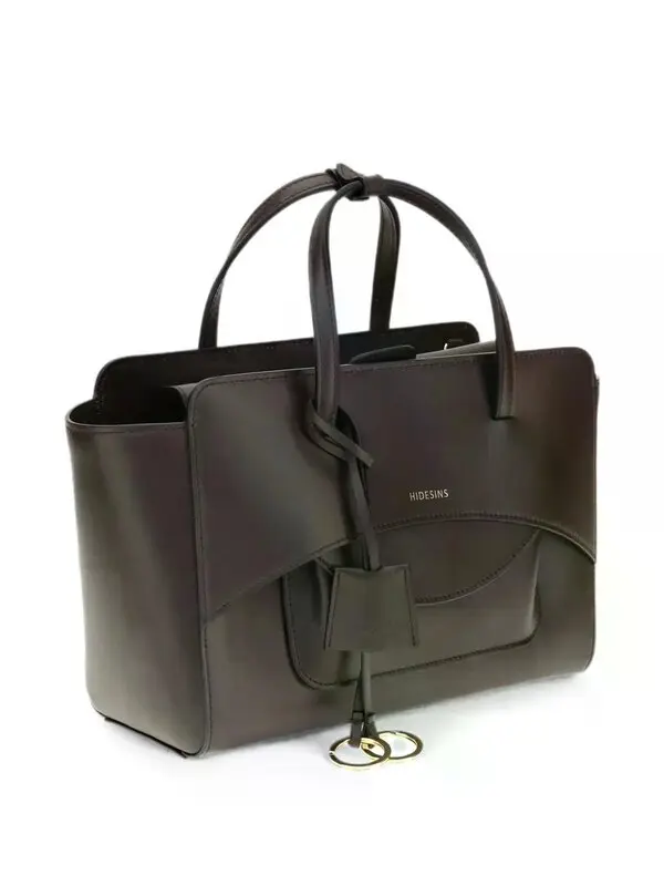 HIDESINS Leather Handbag With Logo Detail - Brown