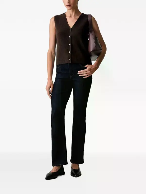 Marc O'polo Ribbed-knit V-neck Top - Brown