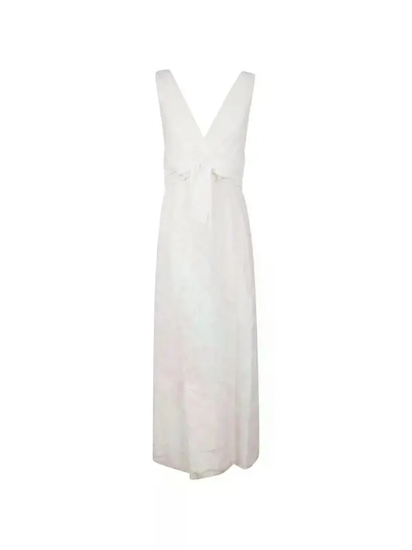 Giambattista Valli Bow Detail Floral Lace Maxi Dress - White