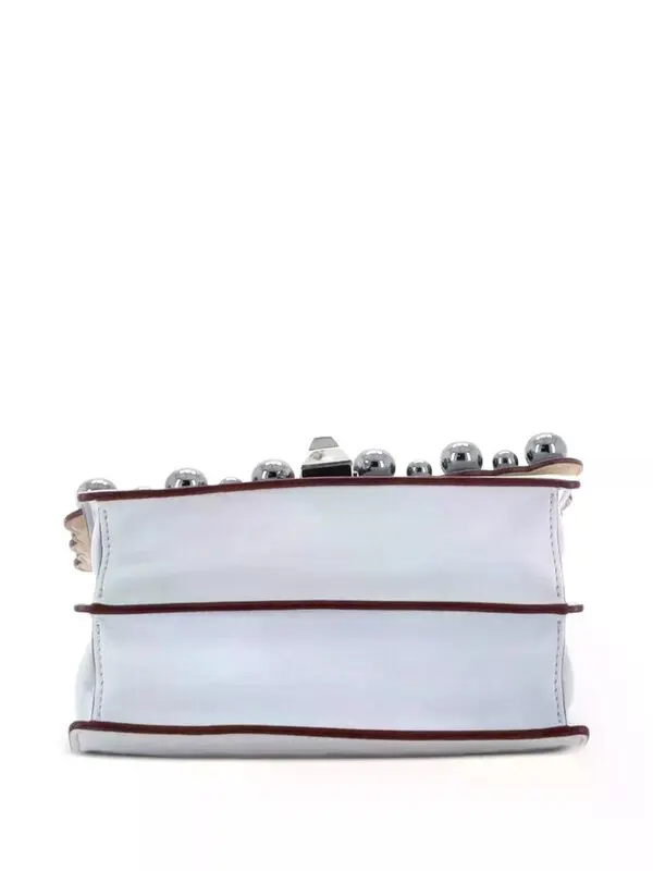 Fendi Kan I Bag Studded Leather Small Shoulder Bag - Blue