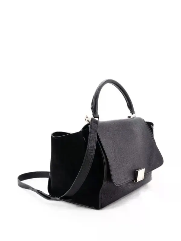 Celine Tricolor Trapeze Bag Satchel - Black