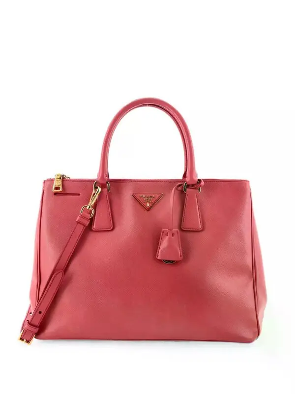 Prada Galleria Double Zip Saffiano Leather Large Tote Bag - Pink