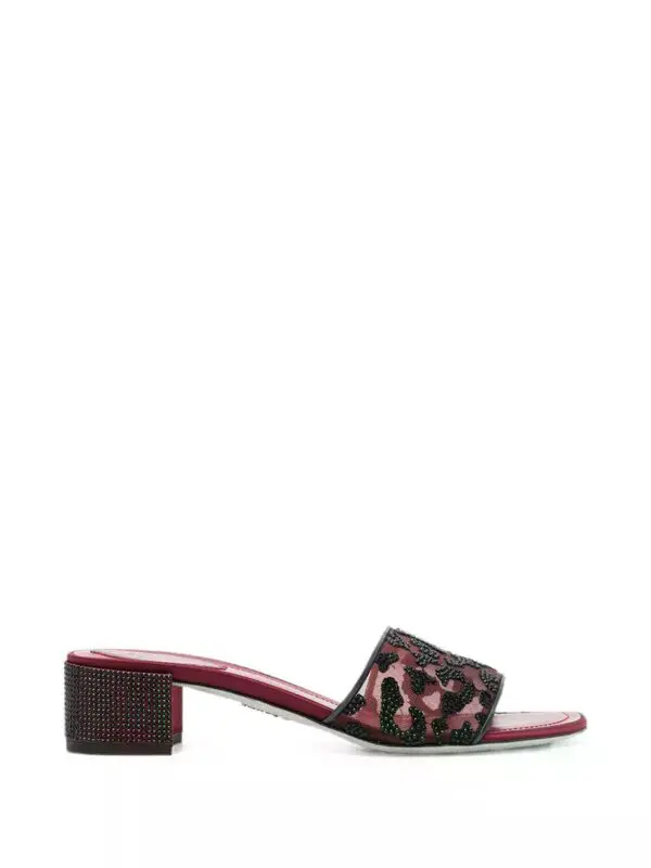 Rene Caovilla Allura Leopard-print Sandals - Red