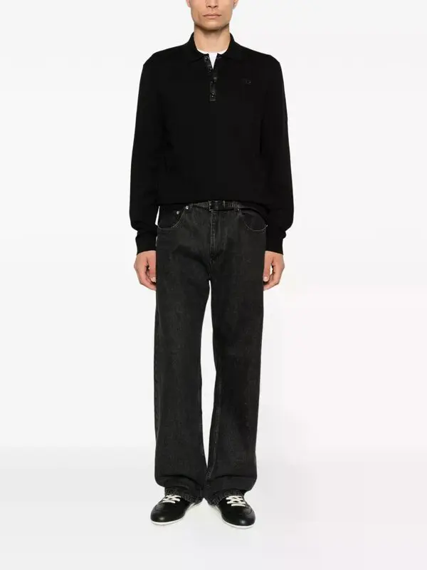 DIESEL® K-vilnius Logo-patch Long-sleeve Polo Shirt