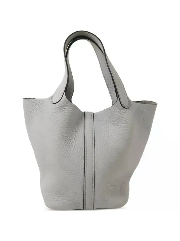 Hermès 18 Picotin Lock Leather Tote Bag - Grey