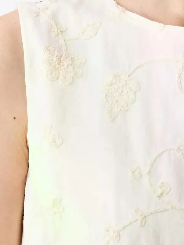 PEDRO DEL HIERRO Embroidered Fringed Sleeveless Top