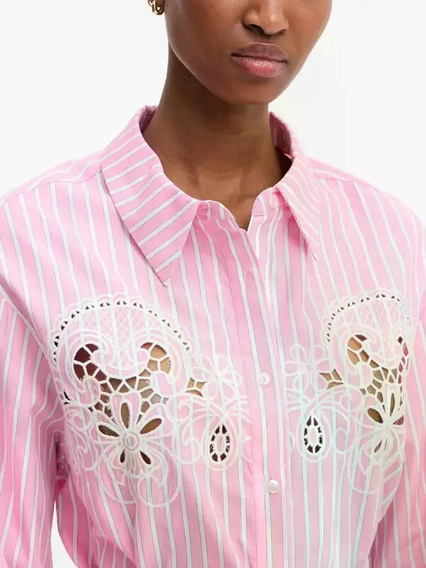 MORGAN Broderie Anglaise Striped Shirt