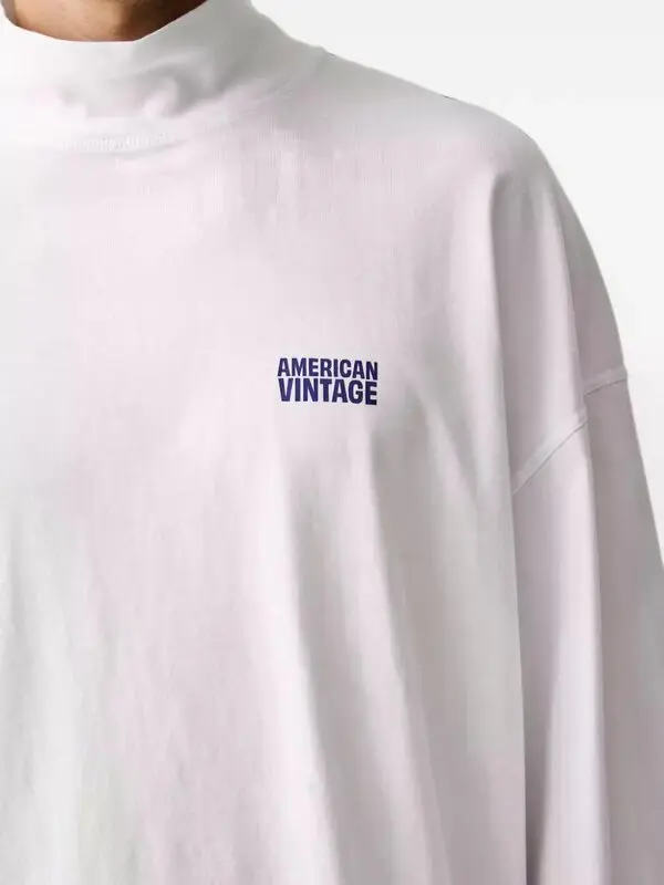 American Vintage Logo-print High-neck T-shirt