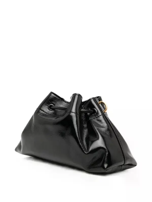 JIMMY CHOO Drawstring-fastening Patent Bucket Bag - Black