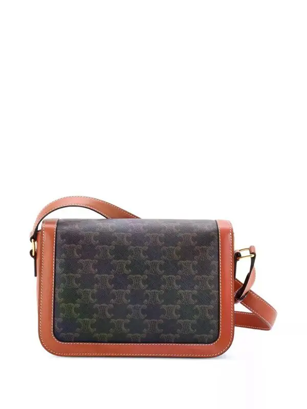 Celine Triomphe Coated Canvas Medium Shoulder Bag - Brown
