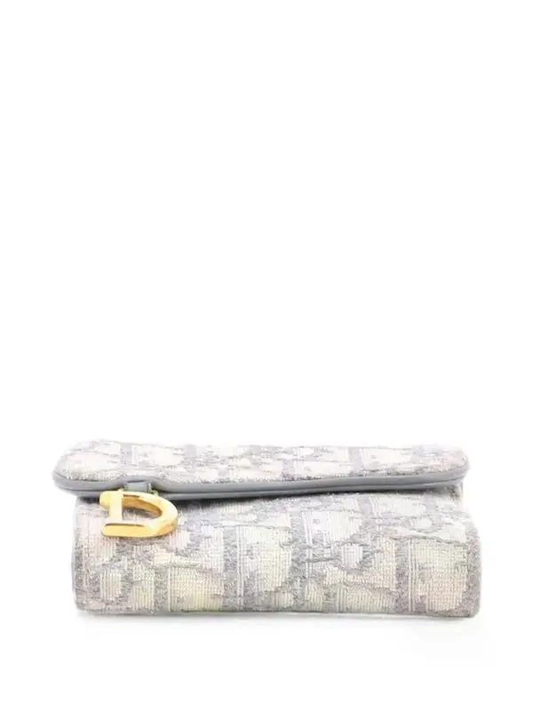 Dior Saddle Flap Wallet Oblique Canvas Mini Small Wallets