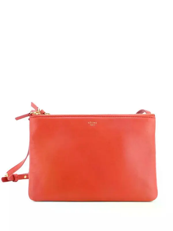 Celine Trio Leather Small Crossbody Bag - Orange