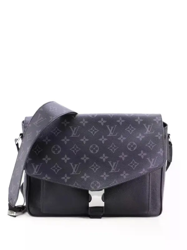 LOUIS VUITTON Outdoor Flap Messenger Monogram Taigarama Crossbody Bag - Black