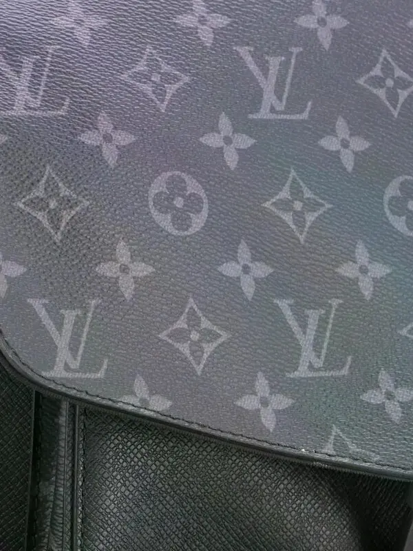LOUIS VUITTON Monogram Taigarama Outdoor Flap Messenger Bag - Black