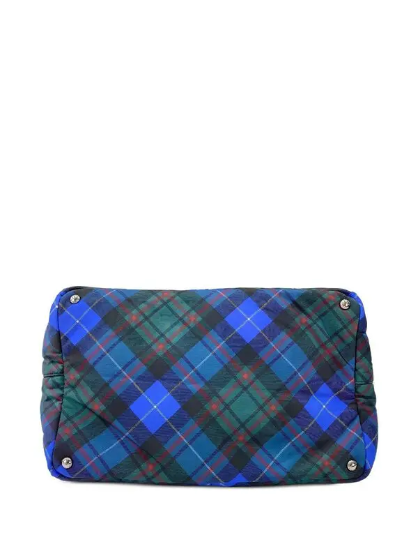 Prada Canapa Check Print Tote Bag