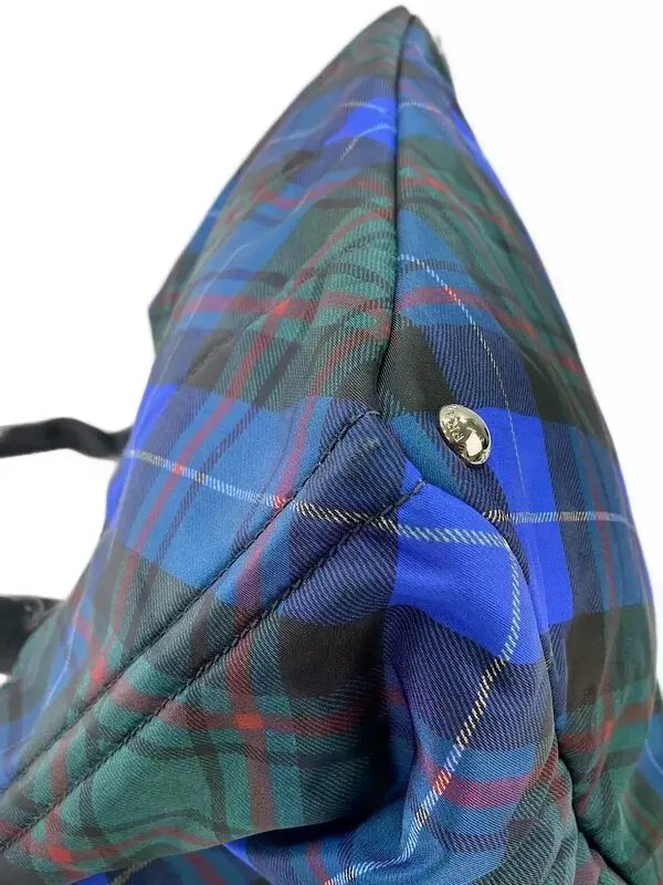 Prada Canapa Check Print Tote Bag