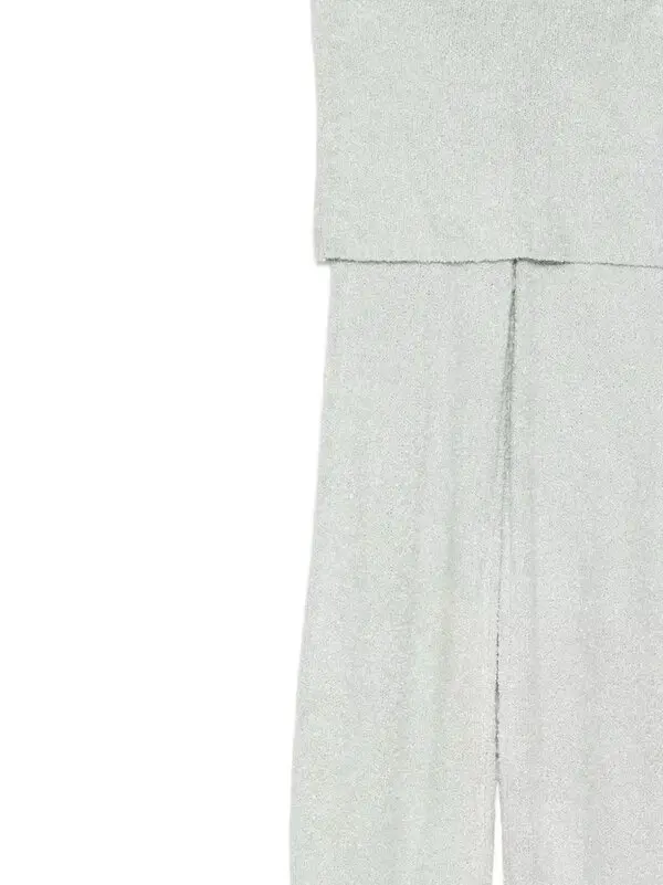 AYA MUSE Foldover-waist Bouclé-knit Trousers