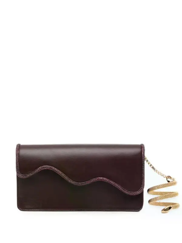 Rene Caovilla Onda Crystal-embellished Clutch Bag - Red