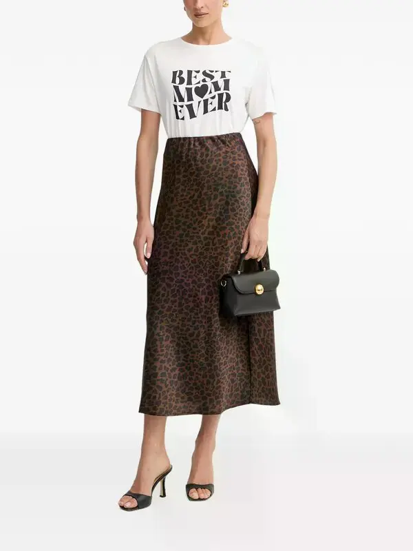 MORGAN Leopard-print Side-slit Skirt