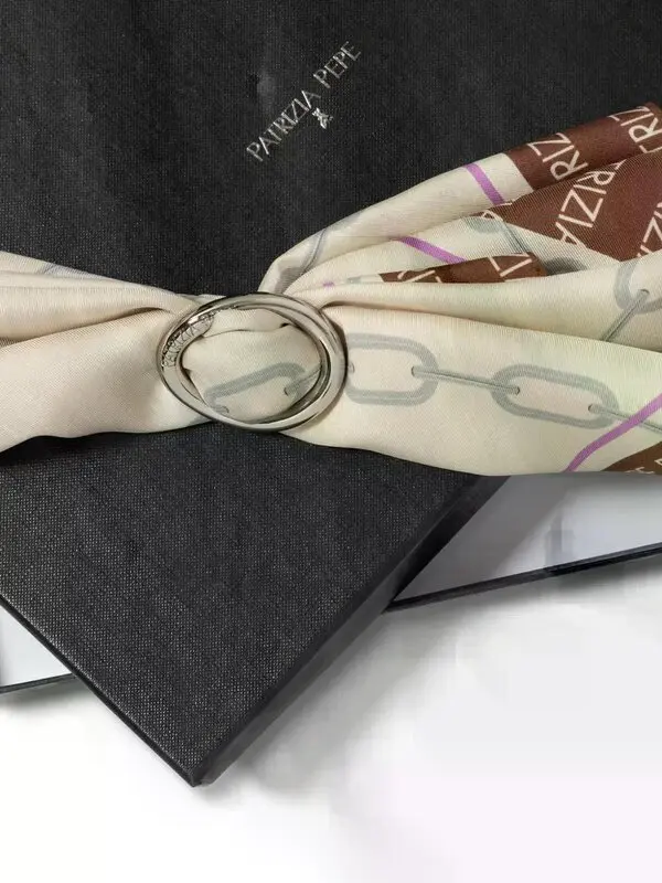 Patrizia Pepe Chain-print Logo-border Scarf