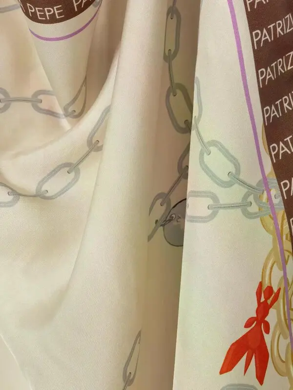 Patrizia Pepe Chain-print Logo-border Scarf