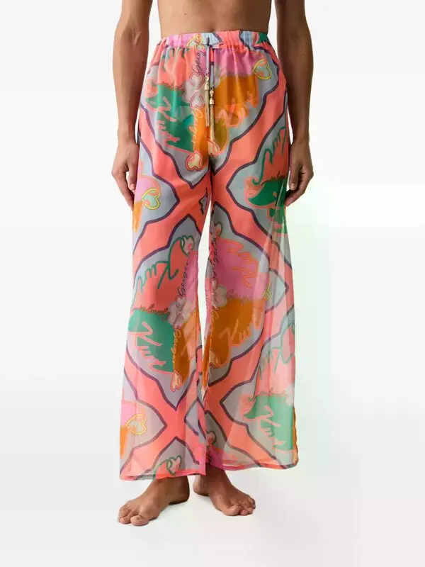 Kurt Geiger Resort Logo-print Tassel-detail Trousers - Pink