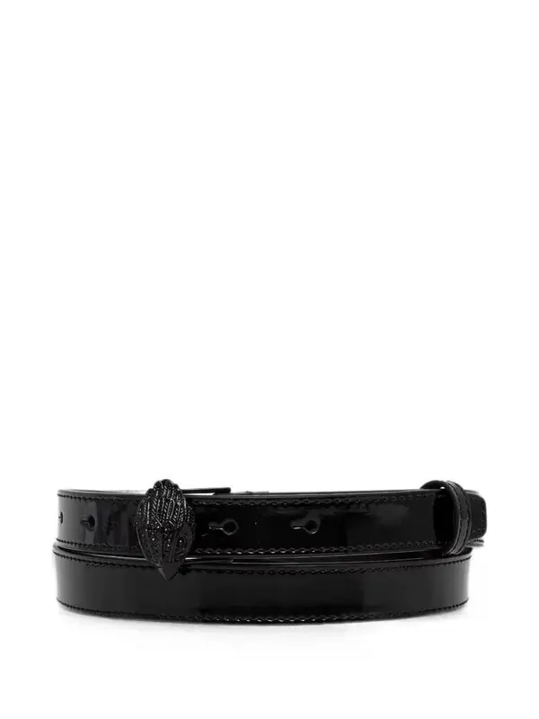 Kurt Geiger Eagle Patent-finish Belt - Black