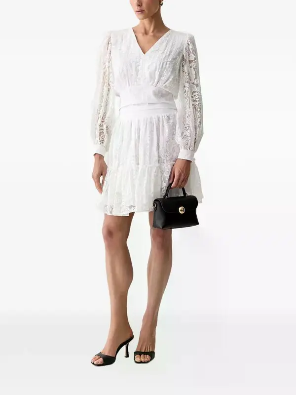 MORGAN Lace-patterned Ruffled Mini Skirt
