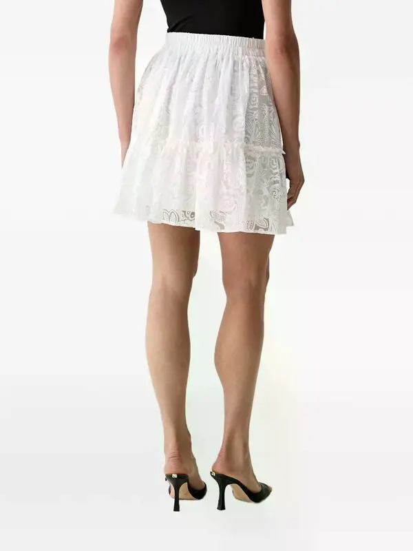 MORGAN Lace-patterned Ruffled Mini Skirt