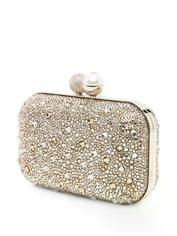 JIMMY CHOO Crystal-embellished Pearl-detail Clutch Bag