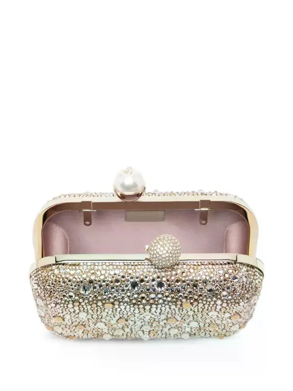 JIMMY CHOO Crystal-embellished Pearl-detail Clutch Bag