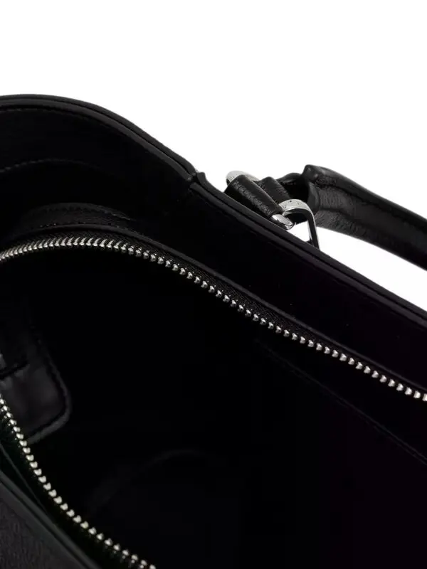 Armani Exchange Grained Tote Bag With Logo Charm