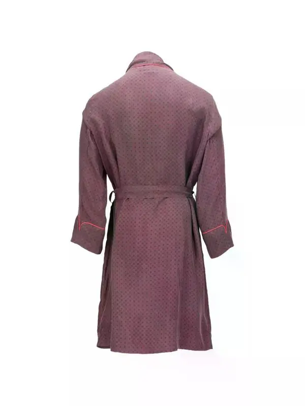 Isaia Geometric-print Belted Robe