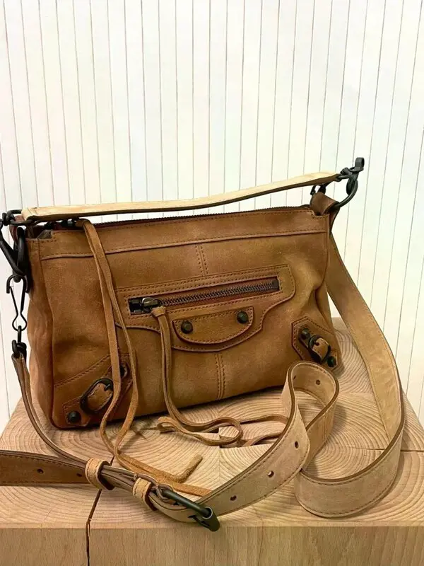 Balenciaga Le City Moto Shoulder Bag - Brown