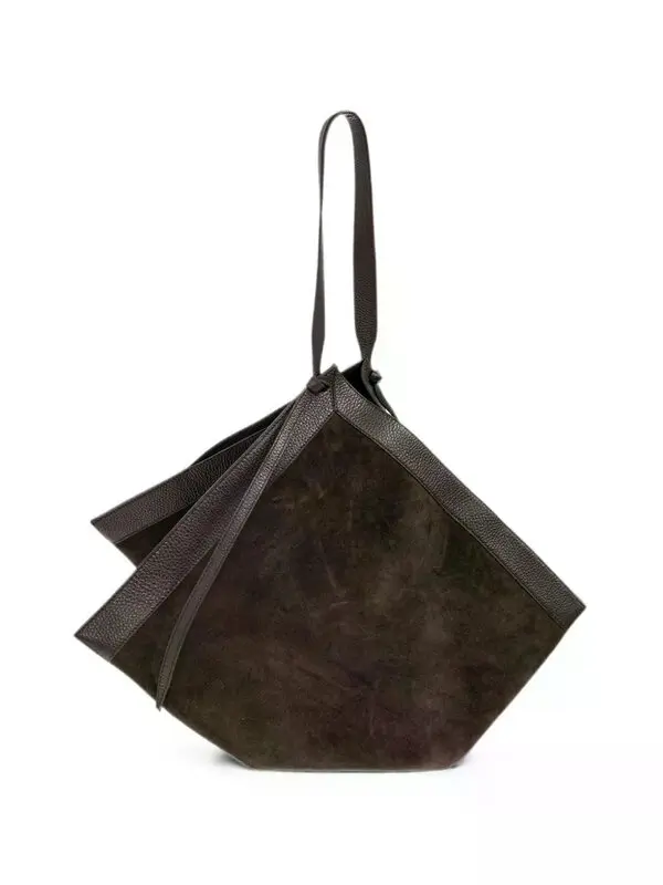 Yuzefi Large Wonton Leather Tote Bag - Brown