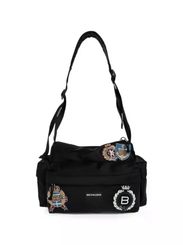 Balenciaga Small Explorer Patch-embellished Shoulder Bag - Black